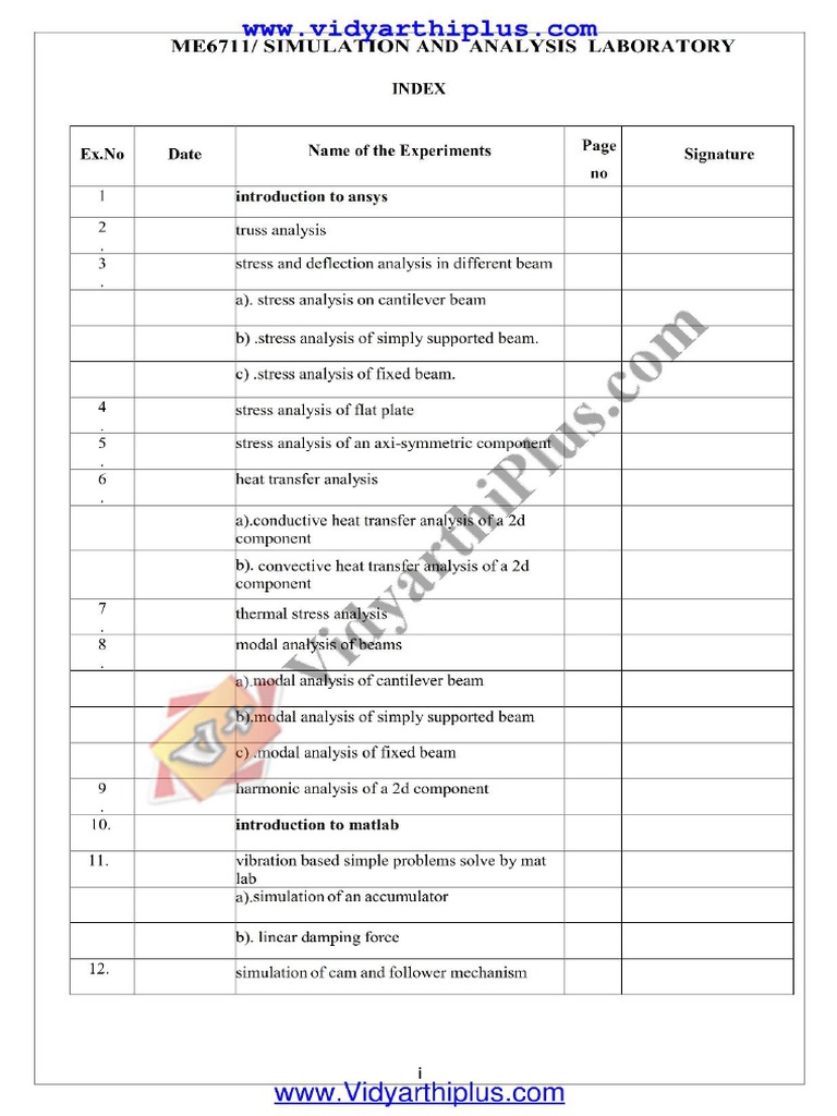 Ansys Lab Manual PDF | PDF