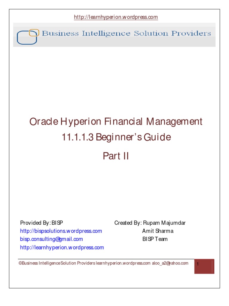 Oracle HFM Beginner's Guide Part II | PDF | Metadata | Filename