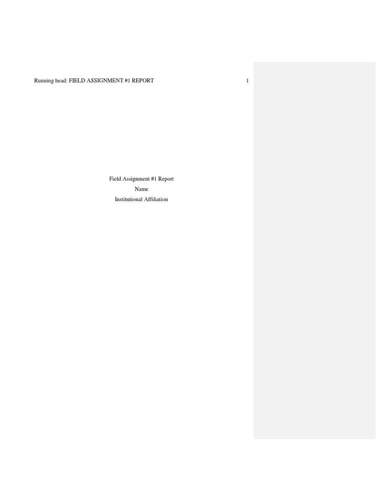 Field Assignment #1 - Report - Edited | PDF | Nonverbal Communication | Communication