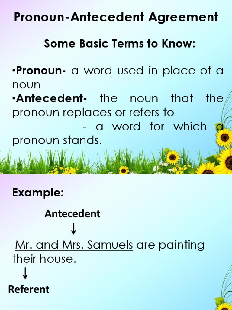 Pronoun Antecedent Agreement | Download Free PDF | Grammatical Number ...