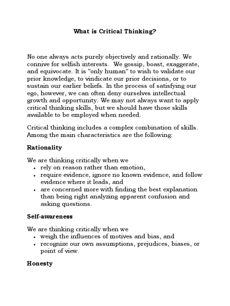 What is Critical Thinking | PDF | Critical Thinking | Bias