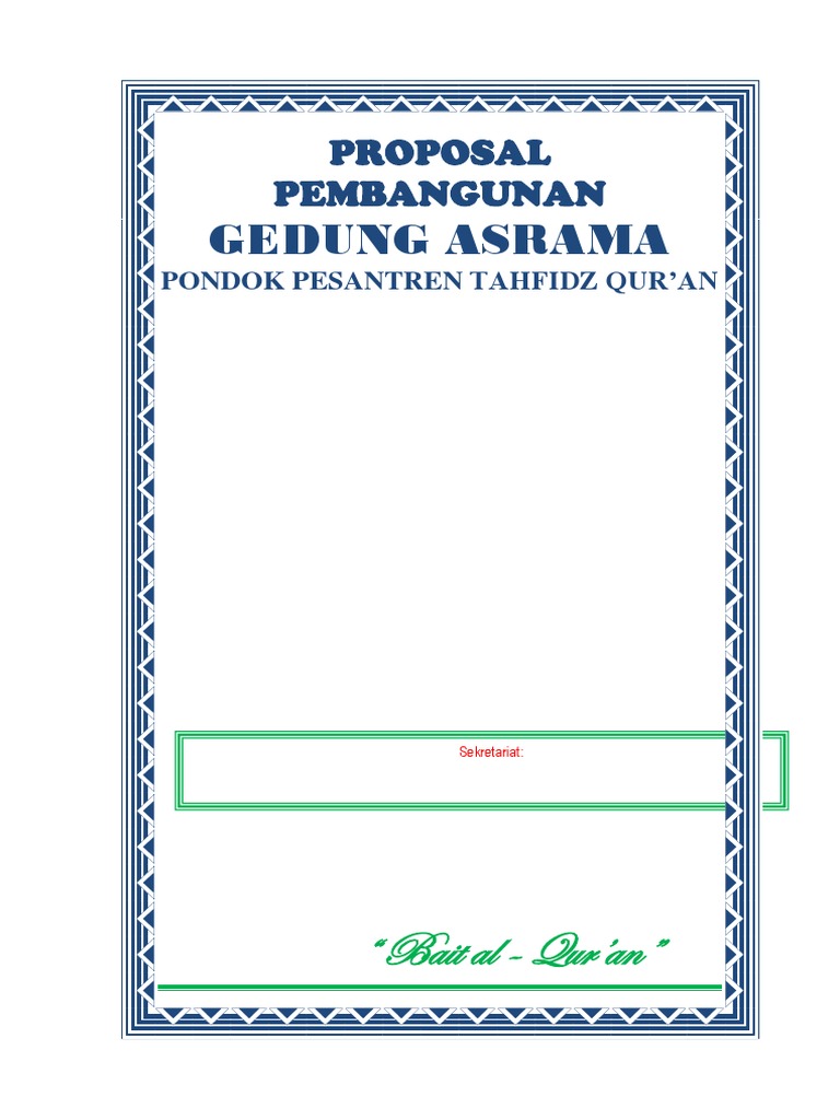 Proposal Pembangun Asrama Tahfidz Quran | PDF