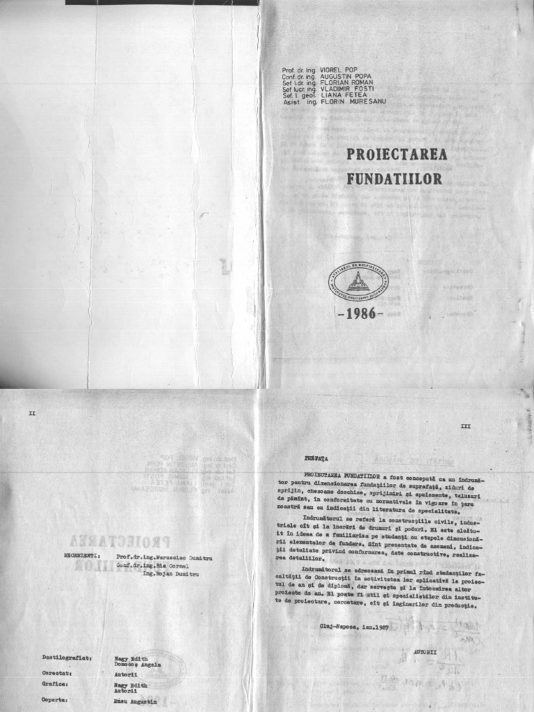 Augustin Popa Proiectarea Fundatiilor PDF | PDF
