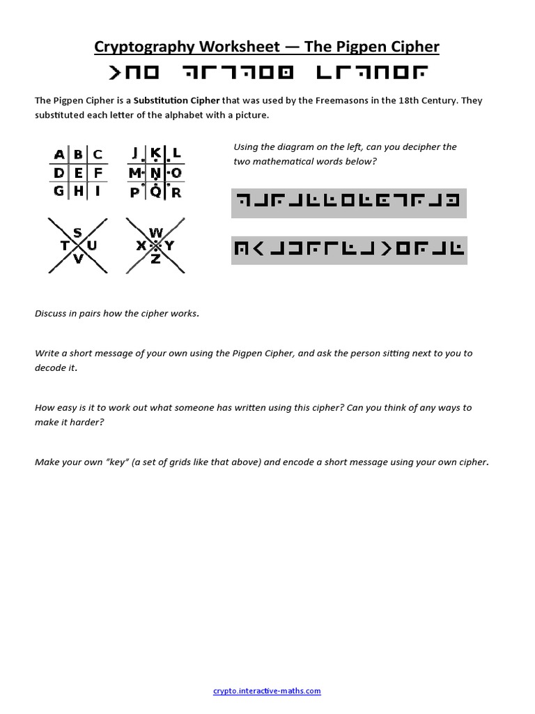 Pigpen | Cipher | Secrecy