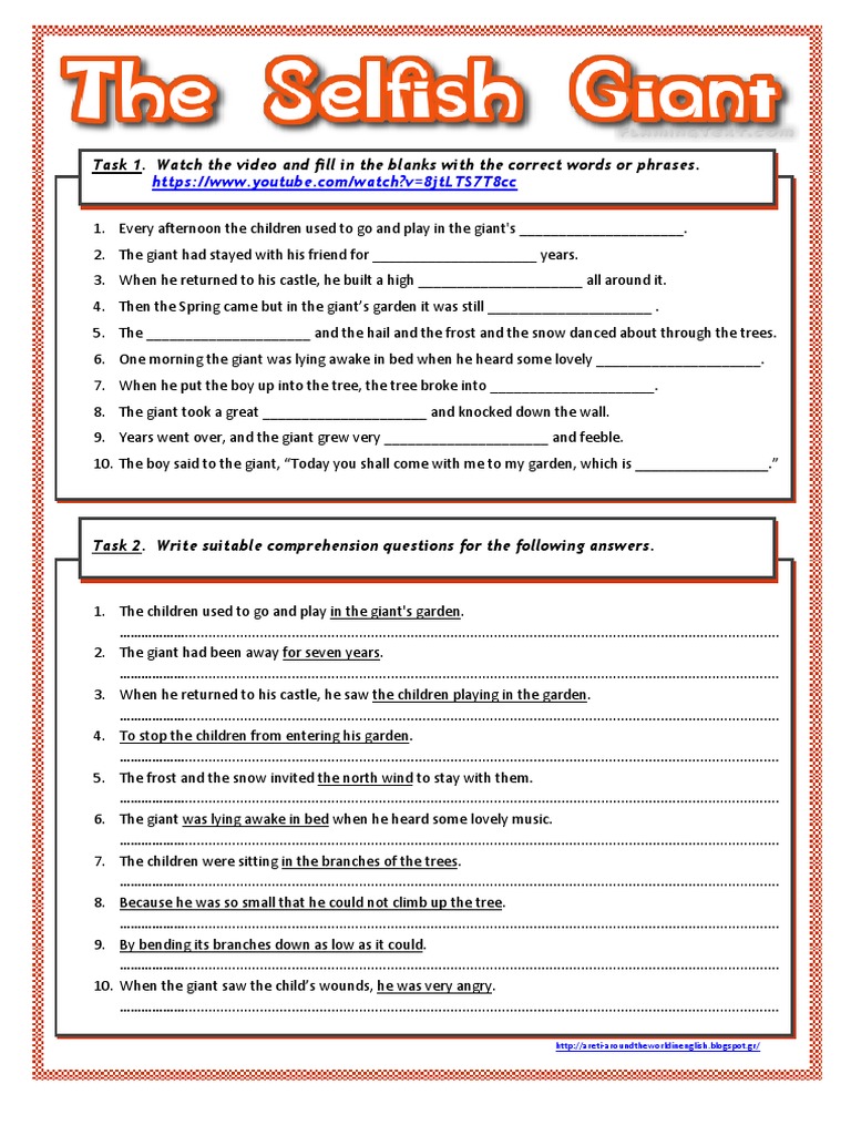 The Selfish Giant by Oscar Wilde PDF | PDF | Ice | Nature