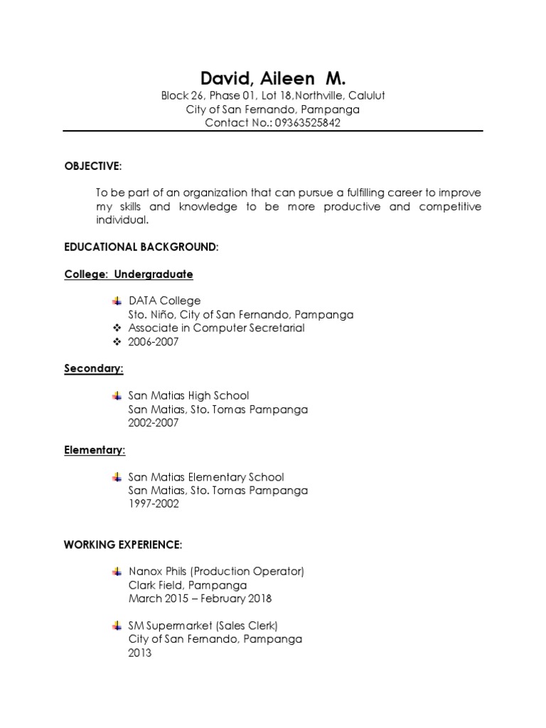 Aileen David - Resume | PDF