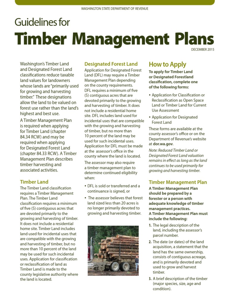 Timber Management Plans: Guidelines For | Download Free PDF | Forestry ...