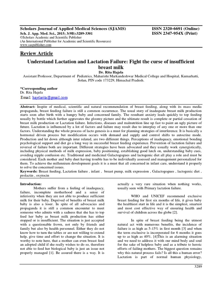 Understand Lactation and Lactation Failure Fight The Curse of ...