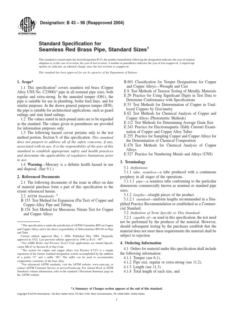 B 43 - 98 R04 - QJQZ PDF | PDF