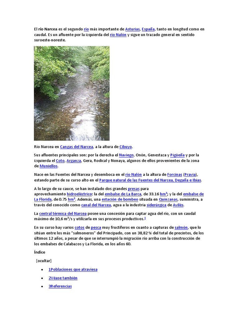 Rio Narcea | PDF | Viajes y turismo | Ciencia y matemáticas