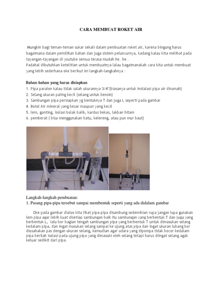 Cara Membuat Roket Air | PDF