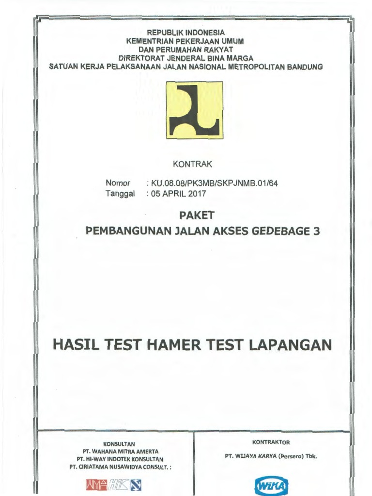 Hasil Hammer Test Beton Akses Gedebage 3 | PDF | Teknologi & Rekayasa