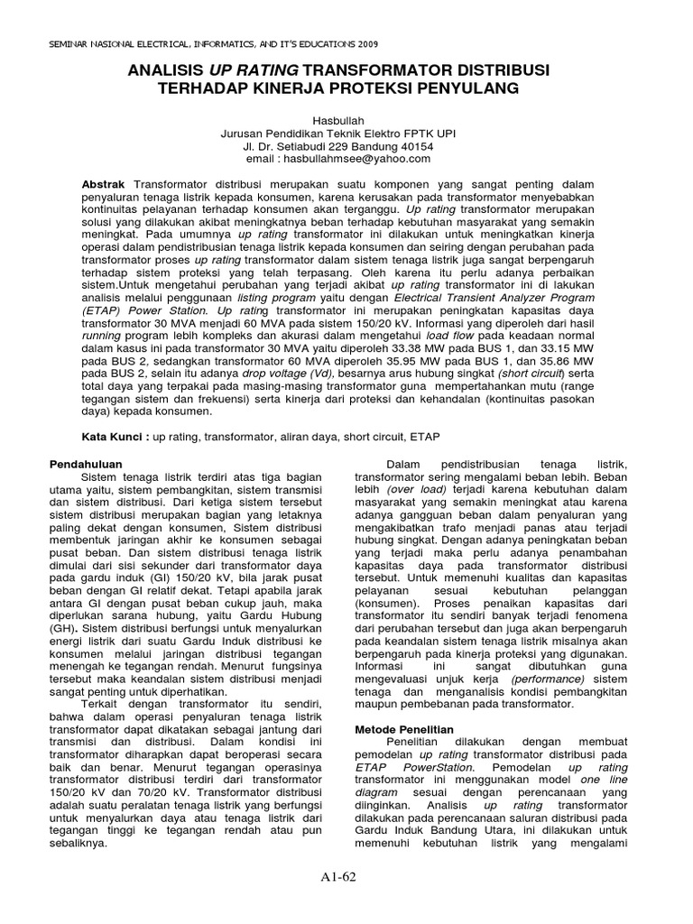 15 - Analisis Up Rating Transformator Distribusi PDF | PDF