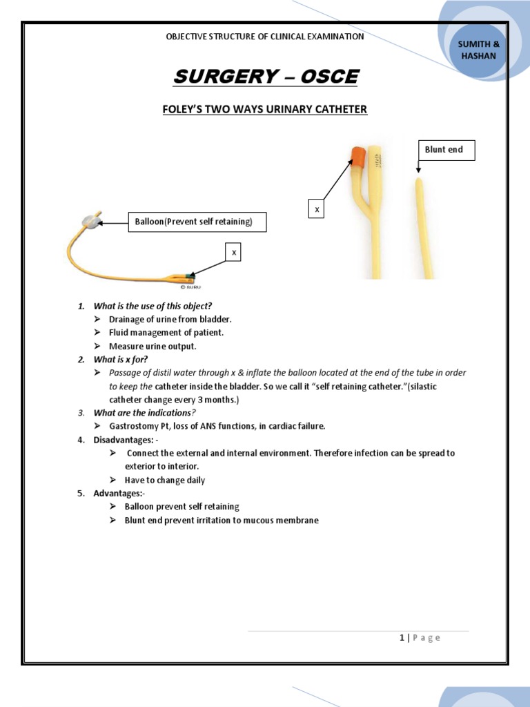 Surgery OSCE | PDF | Intravenous Therapy | Medicine