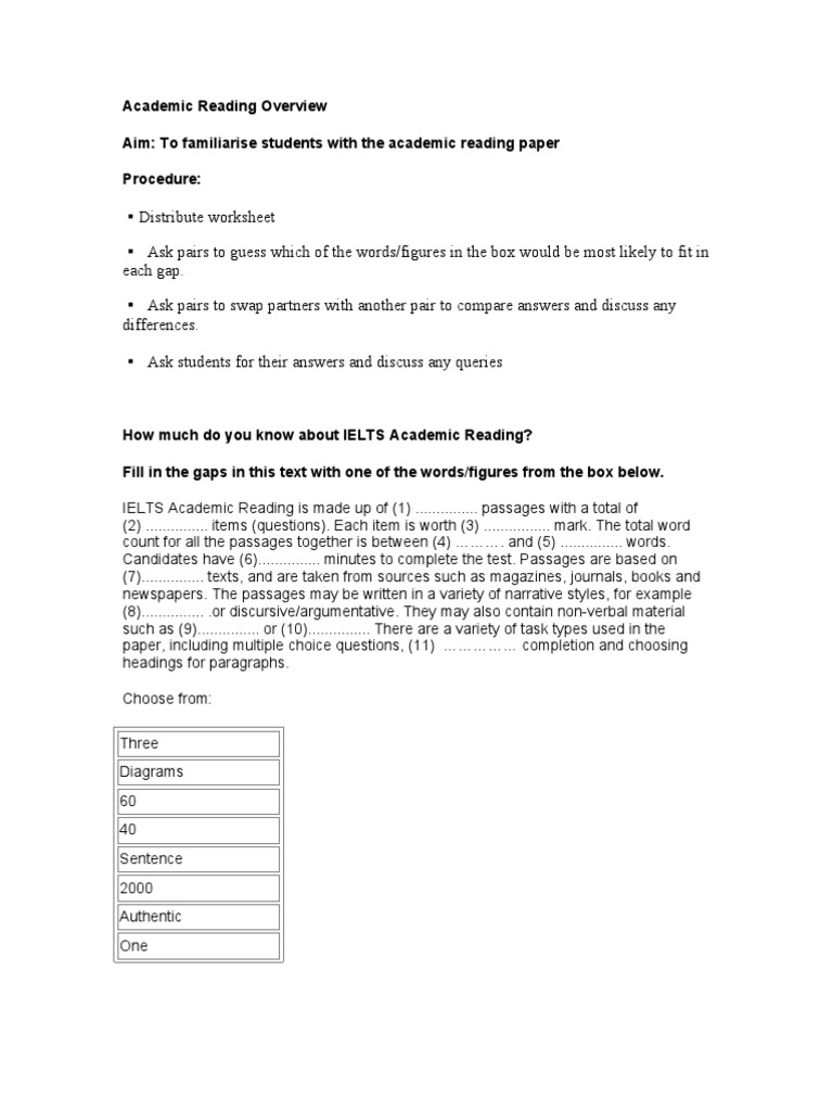 Academic Reading Overview | PDF