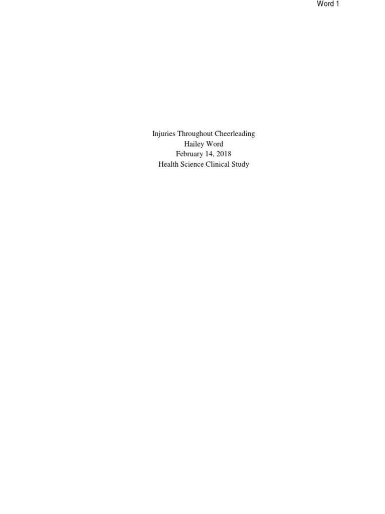 Hailey Word - Background Paper | PDF | Cheerleading | Injury