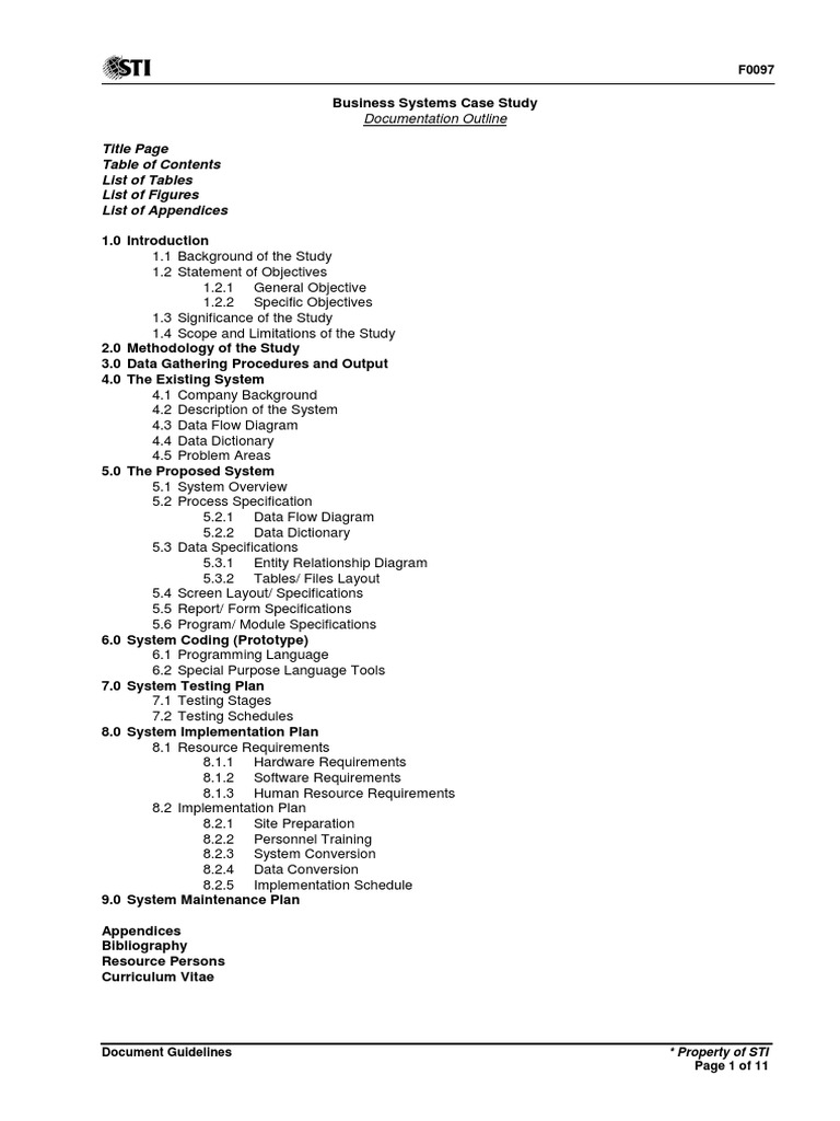 Business Systems Case Study Document Guideline | PDF | Specification ...