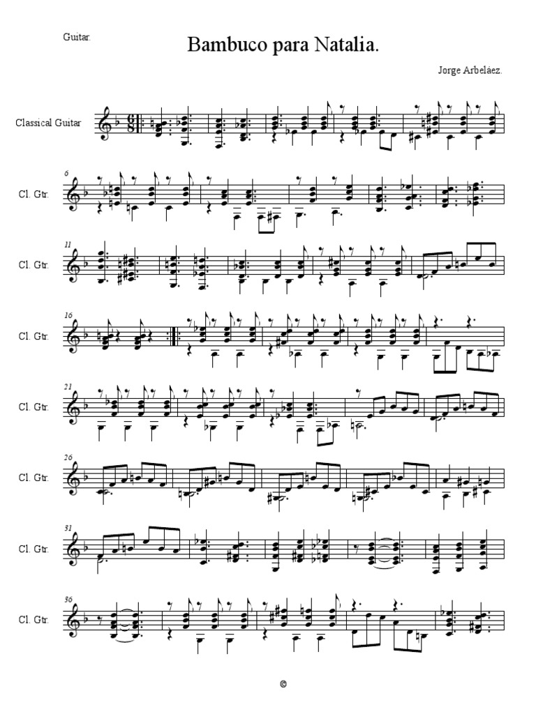 Bambuco para Natalia Guitar | PDF