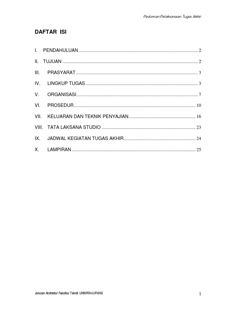 Draft-Pedoman Tugas Akhir 2018 | PDF