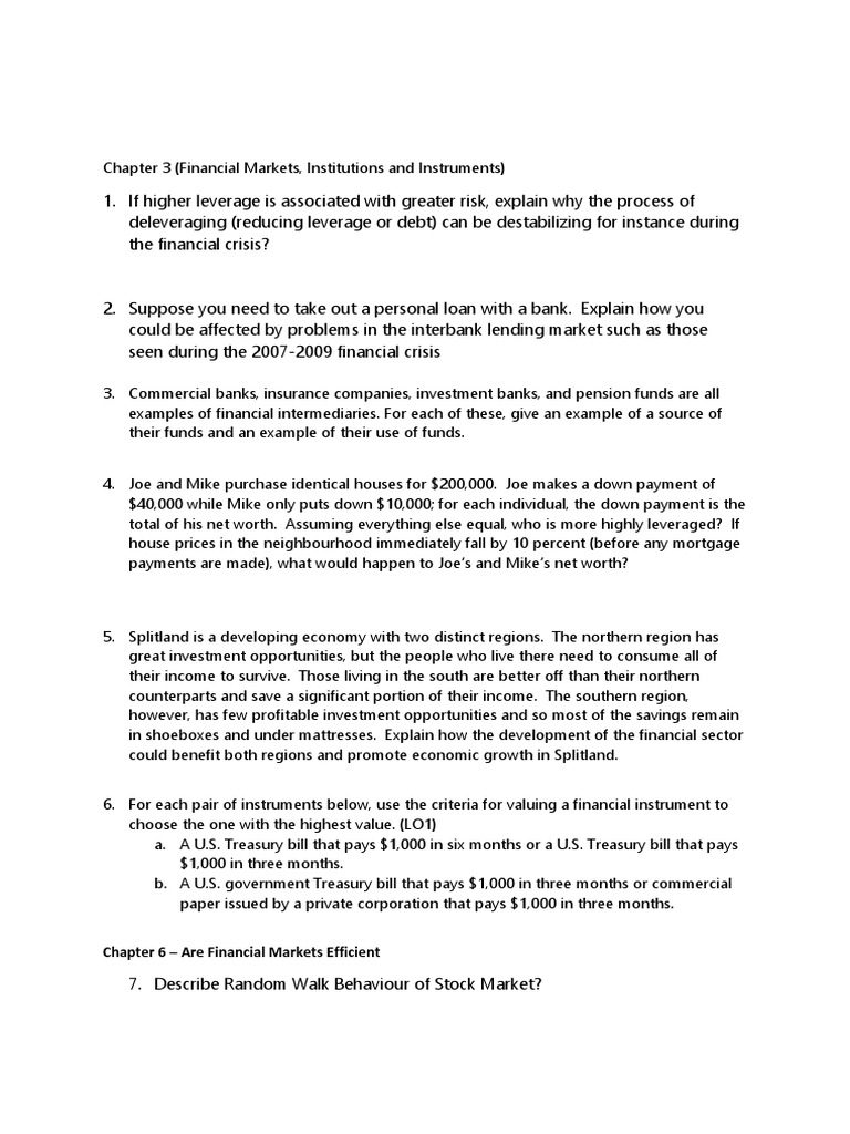 Questions | Financial Markets | Leverage (Finance)