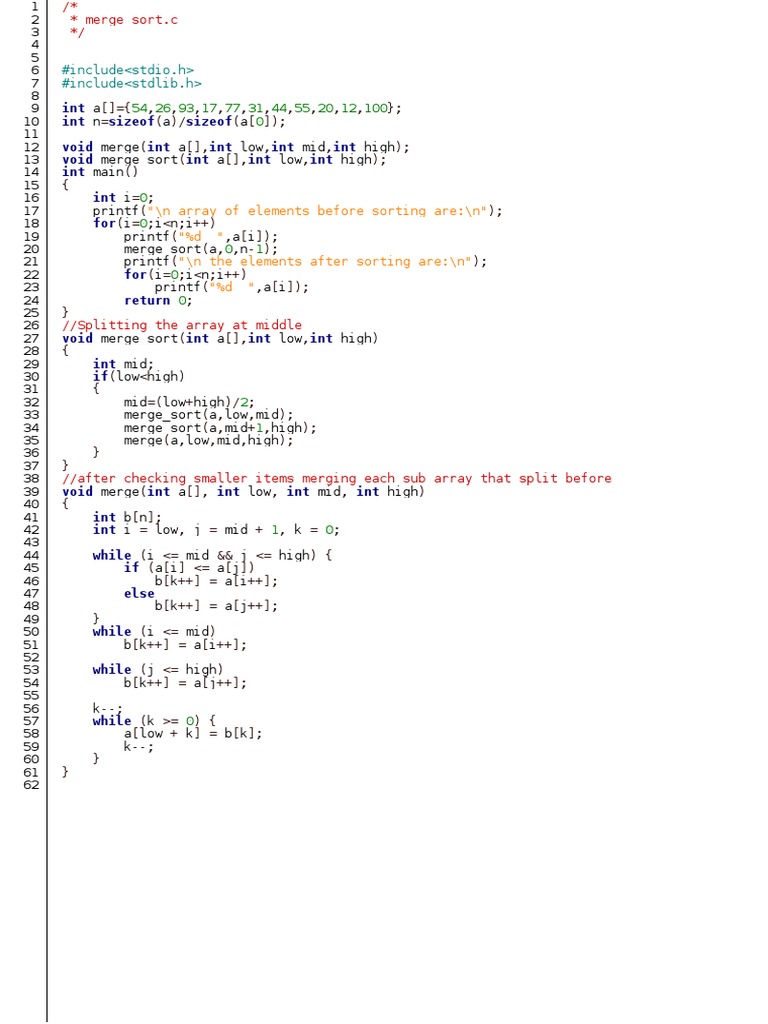 "/N Array of Elements Before Sorting Are:/n" "%D " "/N The Elements ...