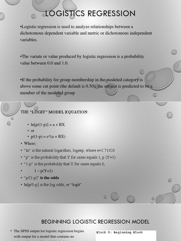 Logistics Regression | PDF | Logistic Regression | Sensitivity And Specificity