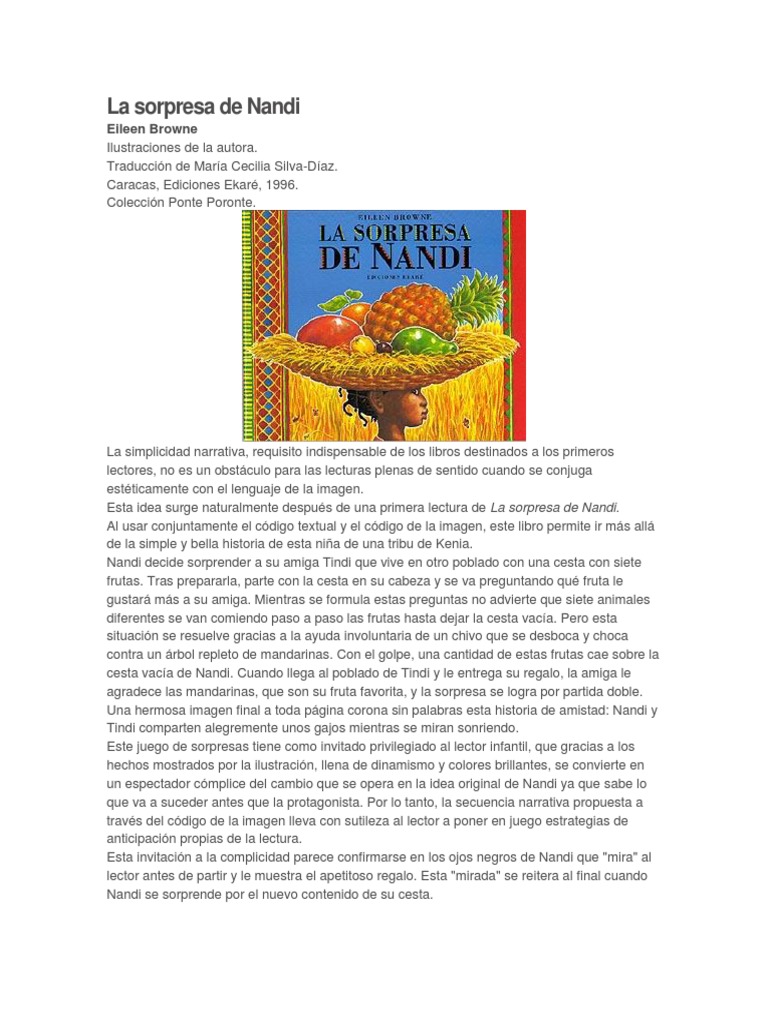 La Sorpresa de Nandi | PDF | Imagen | Lectura (proceso)