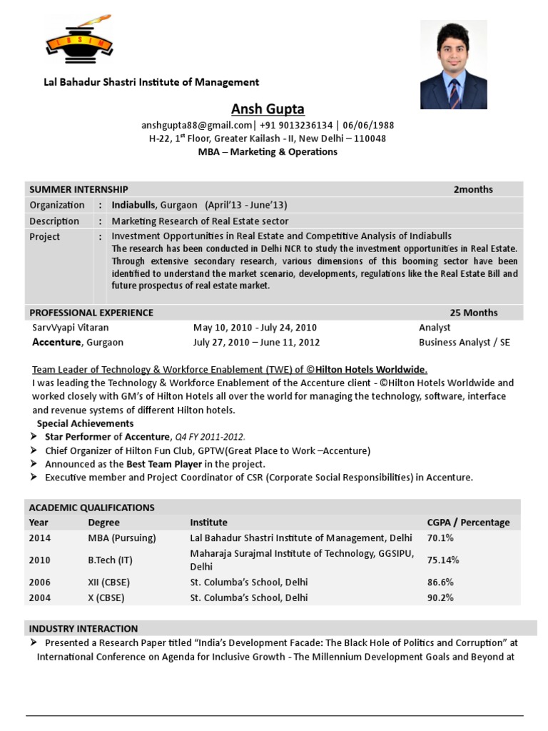 Ansh Gupta - Resume (Final Placements) | PDF | Business | Science