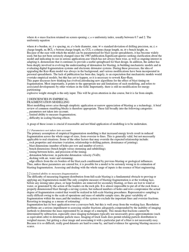 Improving Kuz-Ram Blast Model | PDF | Ratio | Algorithms