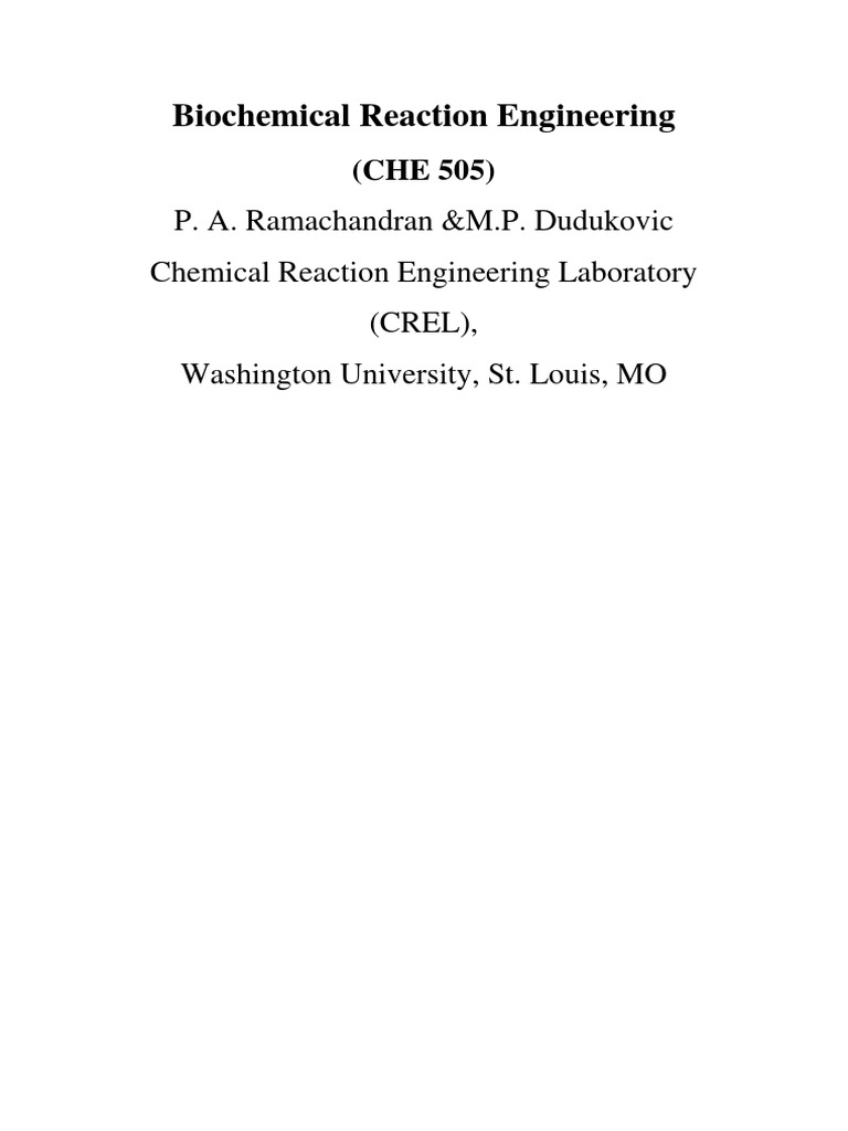 Biochemical Reaction Engineering CHE 505 | PDF | Electrochemistry | Redox