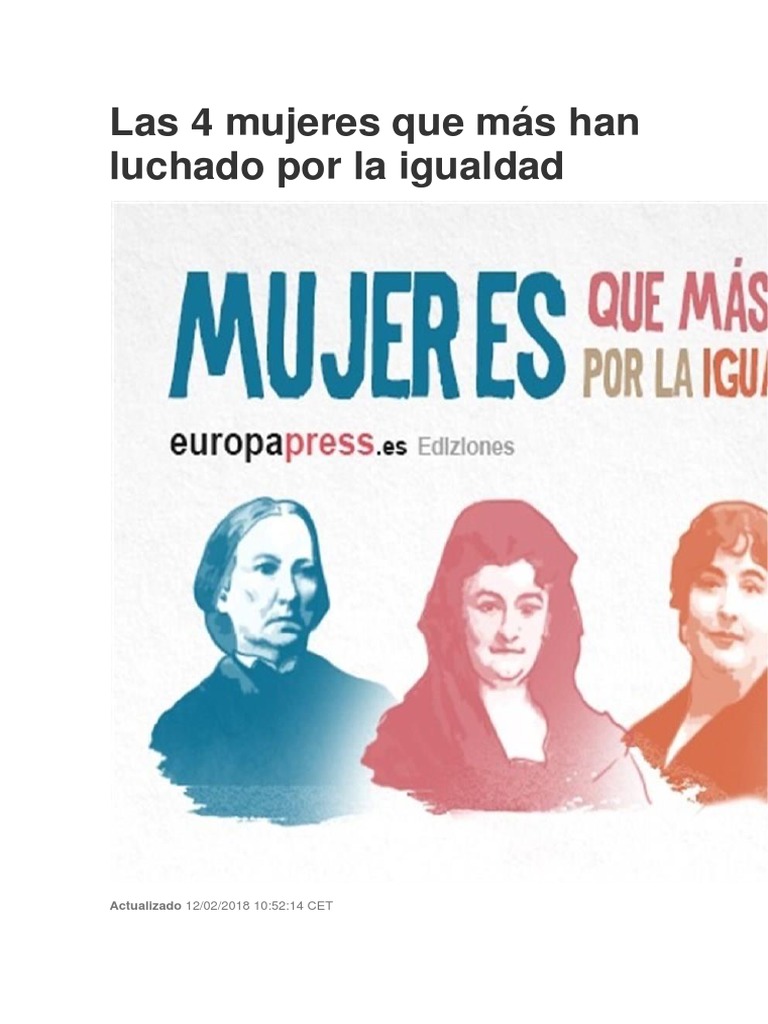 Las 4 Mujeres Que Más Han Luchado Por La Igualdad | PDF | Mujer ...