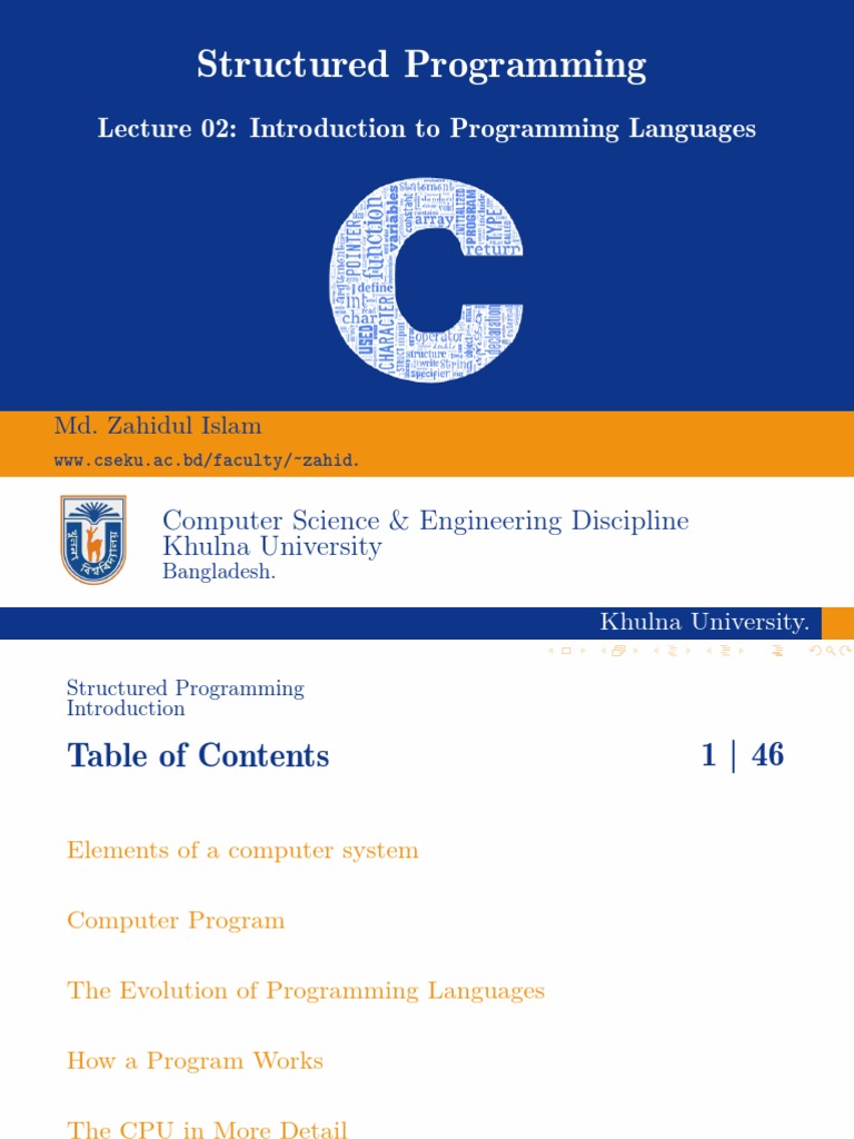 Structured Programming: Lecture 02: Introduction To Programming Languages | PDF | Programming ...