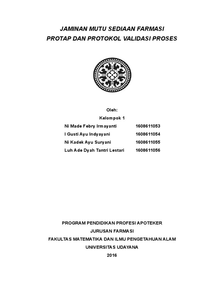 Protap Dan Protokol Validasi Proses | PDF
