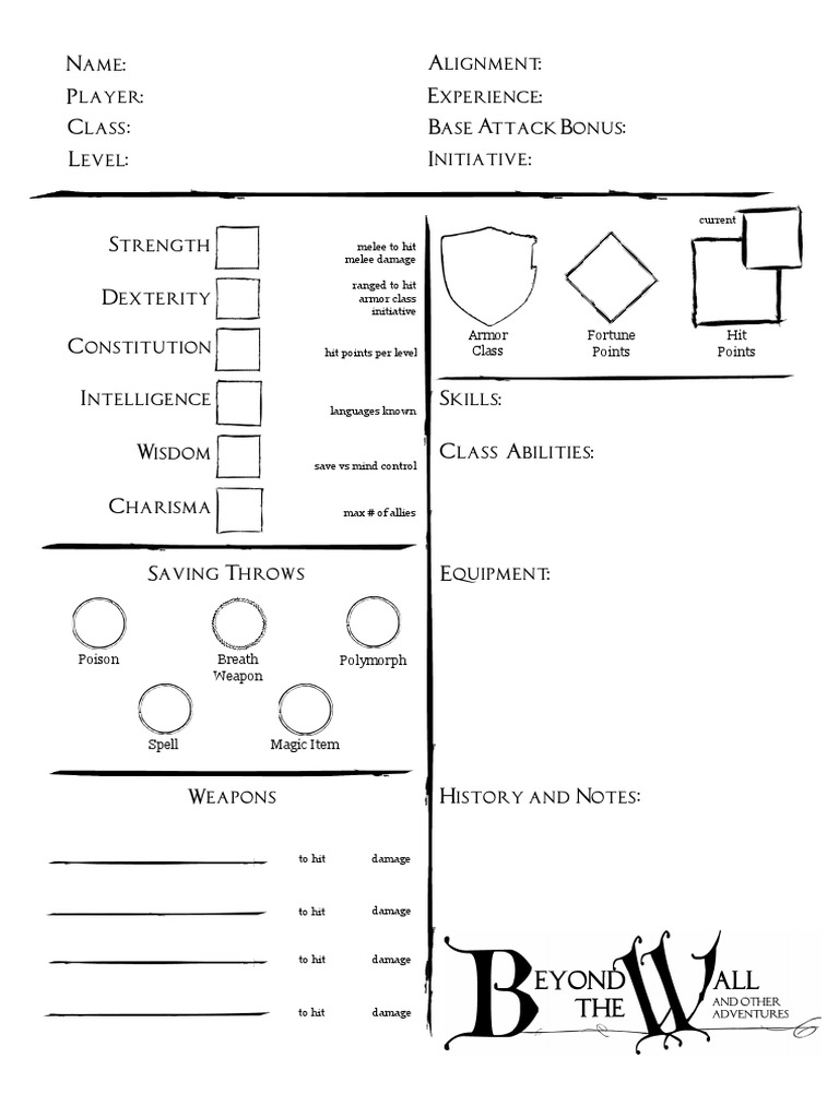 Character Sheet - Two Page | PDF