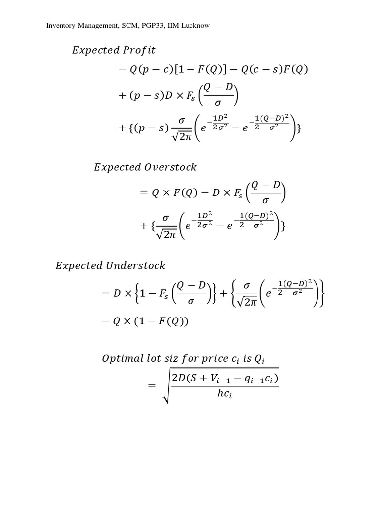Inventory Formula | PDF