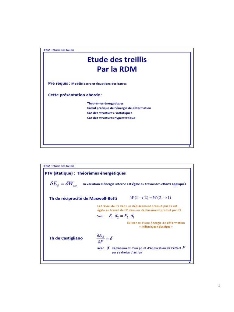 Treillis RDM | PDF | Treillis (assemblage) | Analyse mathématique