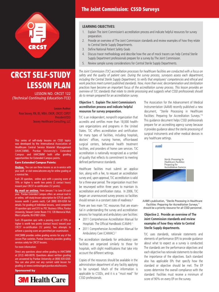 Preparing the Sterile Processing Department for The Joint Commission ...