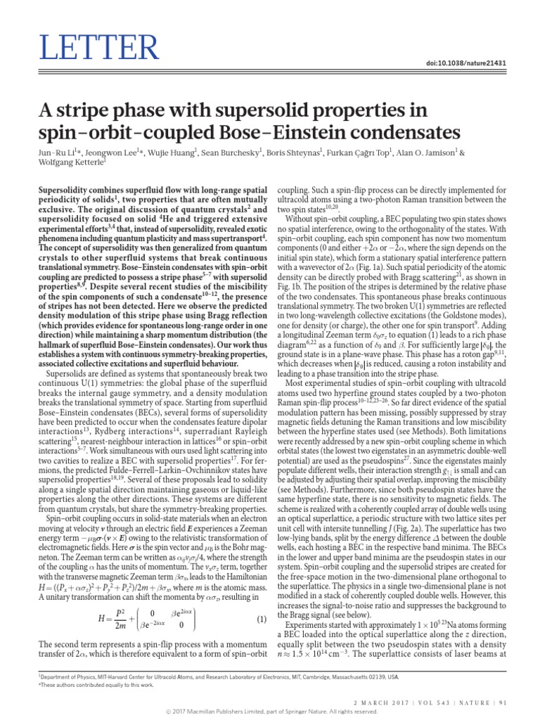 Super Solids | PDF | Spin (Physics) | Condensed Matter