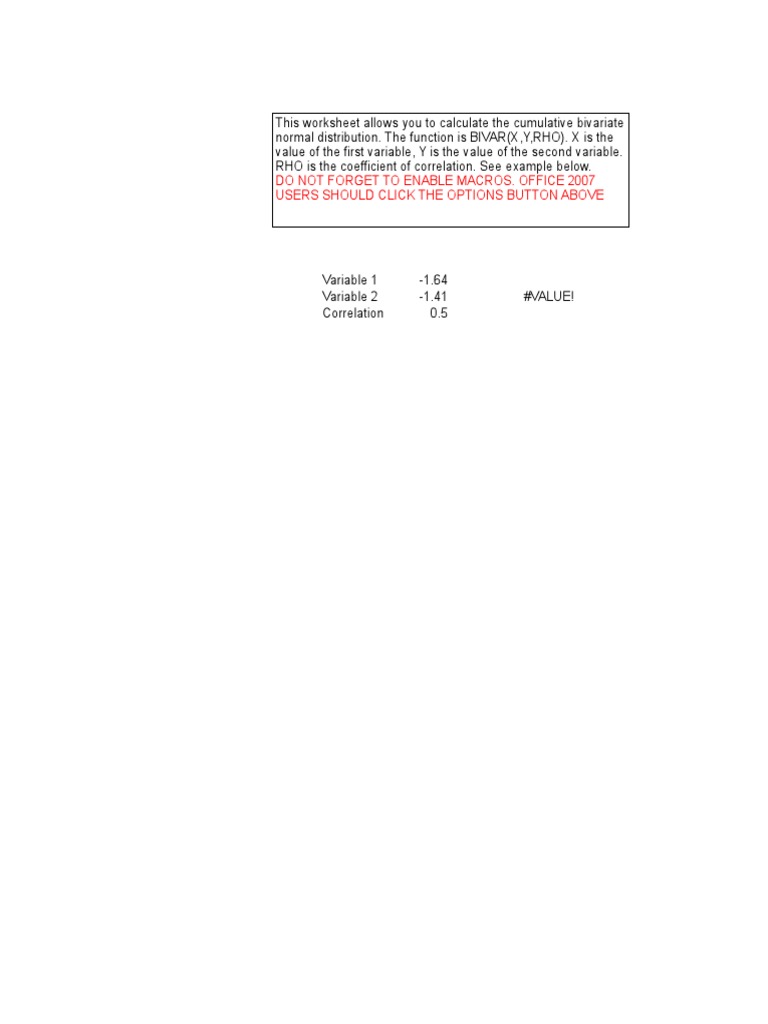 Bivariate Normal Distribution Calculator | PDF