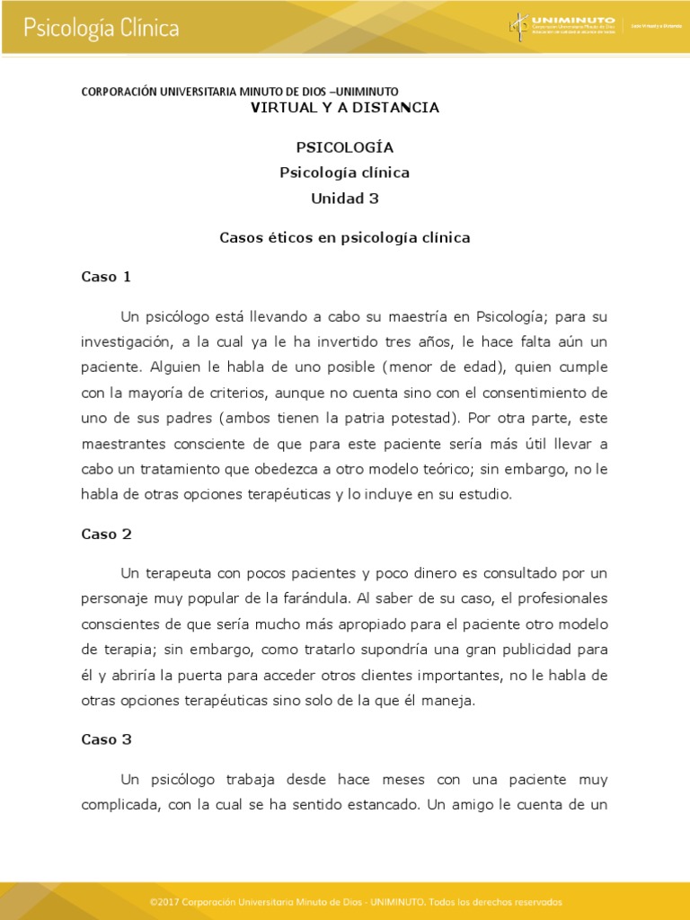 Casos Clinicos | PDF | Psicoterapia | Psicología clínica