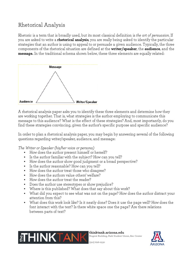 Rhetorical Analysis | Download Free PDF | Rhetoric | Persuasion