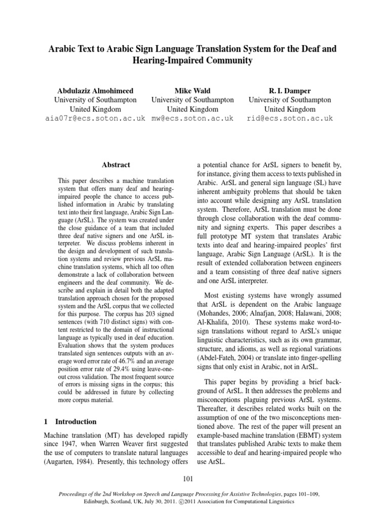 Arabic Sign Language | PDF | Morphology (Linguistics) | Word