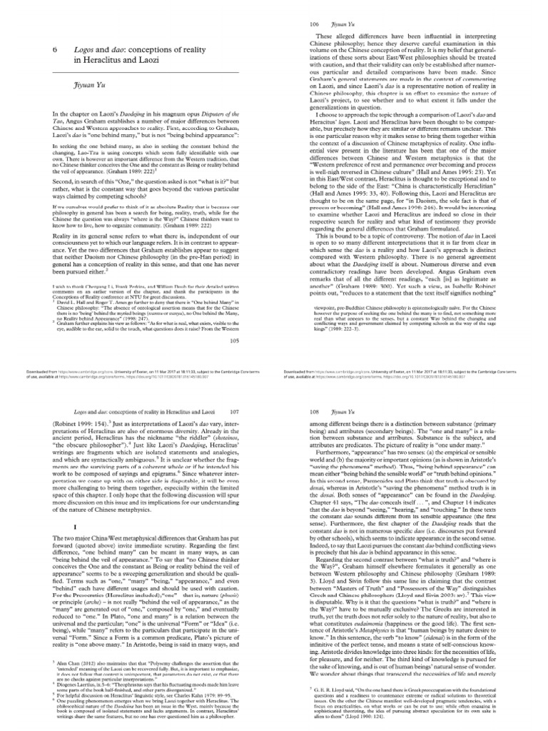 Jiyuan Yu - Logos and Dao | PDF