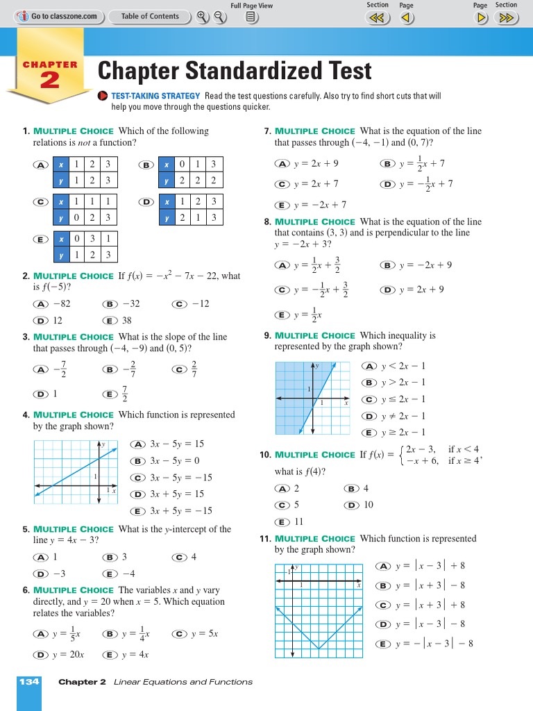 Chapter 2 - Standardized Test | PDF | Multiple Choice | Teaching ...