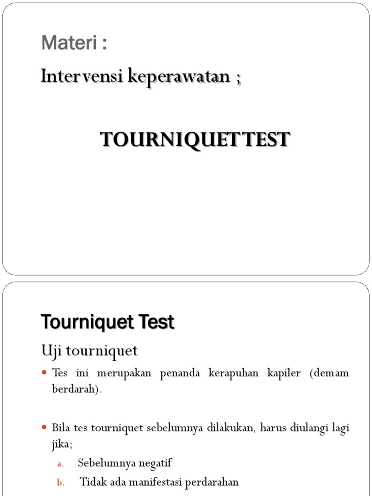 Uji Tourniquet untuk Demam Berdarah | PDF | Metode & Bahan Ajar
