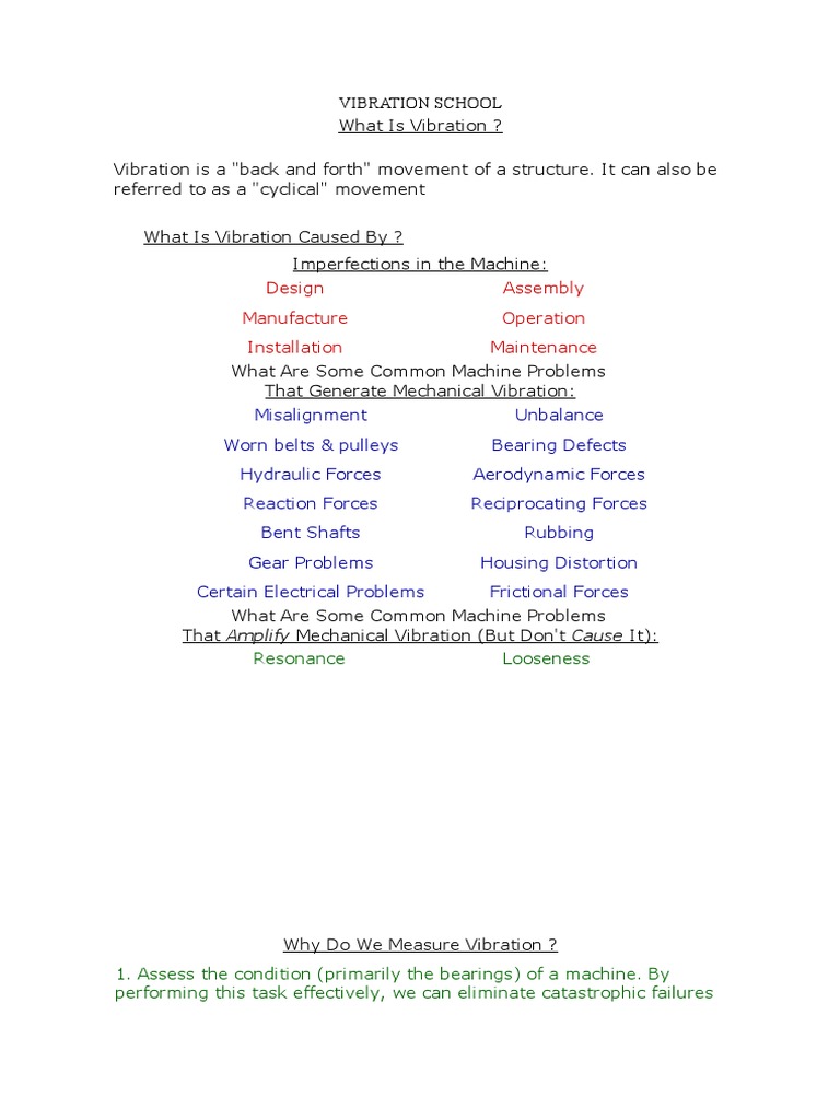 Vibration School | PDF | Transmission (Mechanics) | Velocity