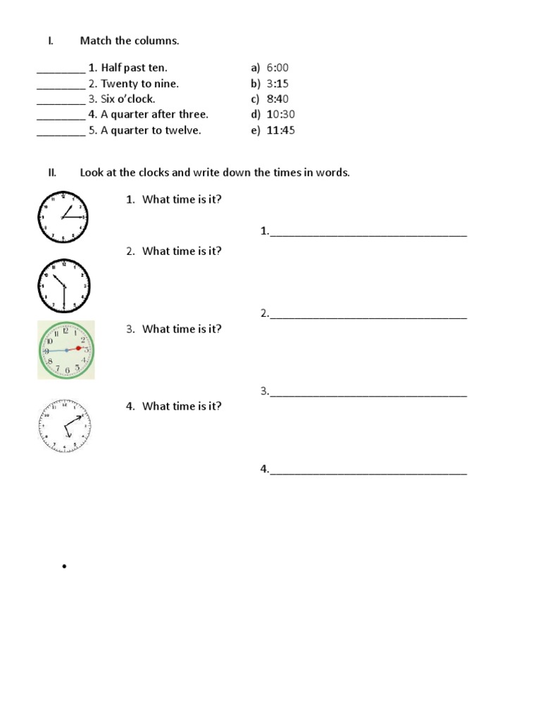 Time Exercise | PDF