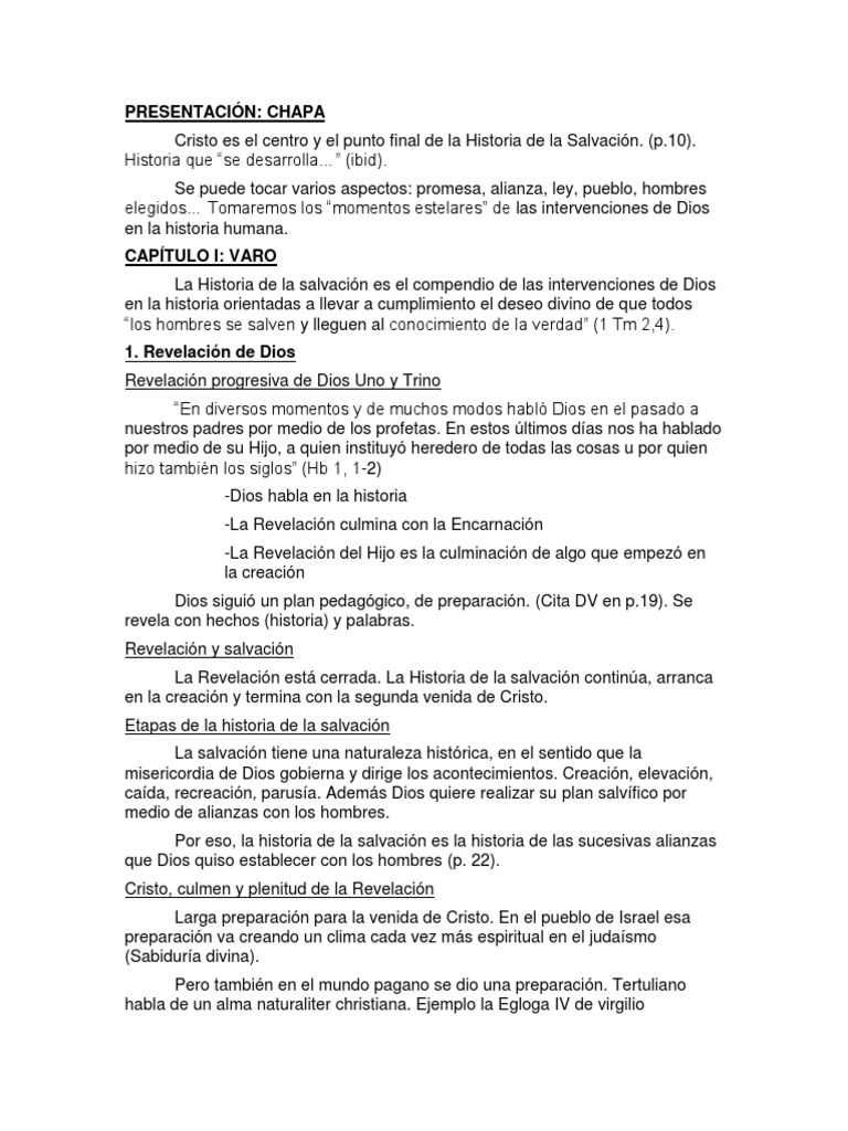 Historia de La Salvación-Juan Chapa | PDF | Revelación | Cristo (título)