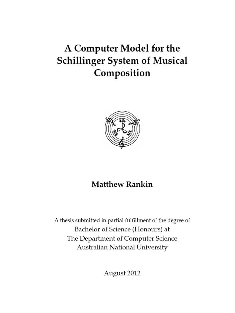A Computer Model For The Schillinger System of Composition (Rankin) PDF ...