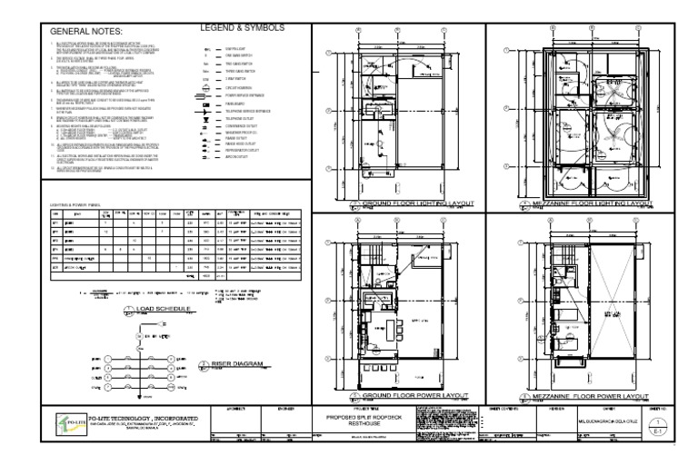 General Notes: Legend & Symbols: Lighting & Power Panel | PDF ...